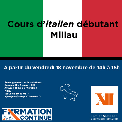 Cours d'italien débutant Millau | Campus XIIe Avenue
